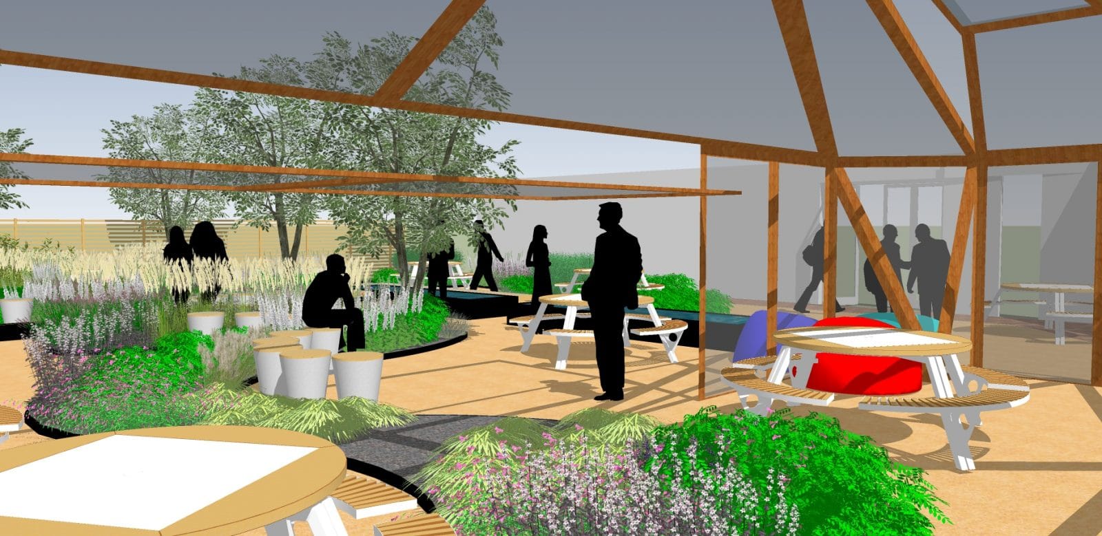 Modern Outdoor Space, Adidas Headquarters, London, UK, Mark Lane Designs