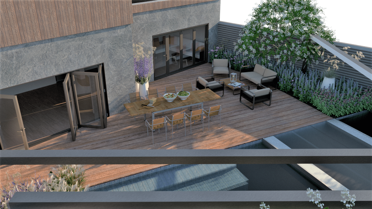 New-build Contemporary Garden with Glass Walkway, Chelmsford, Essex
